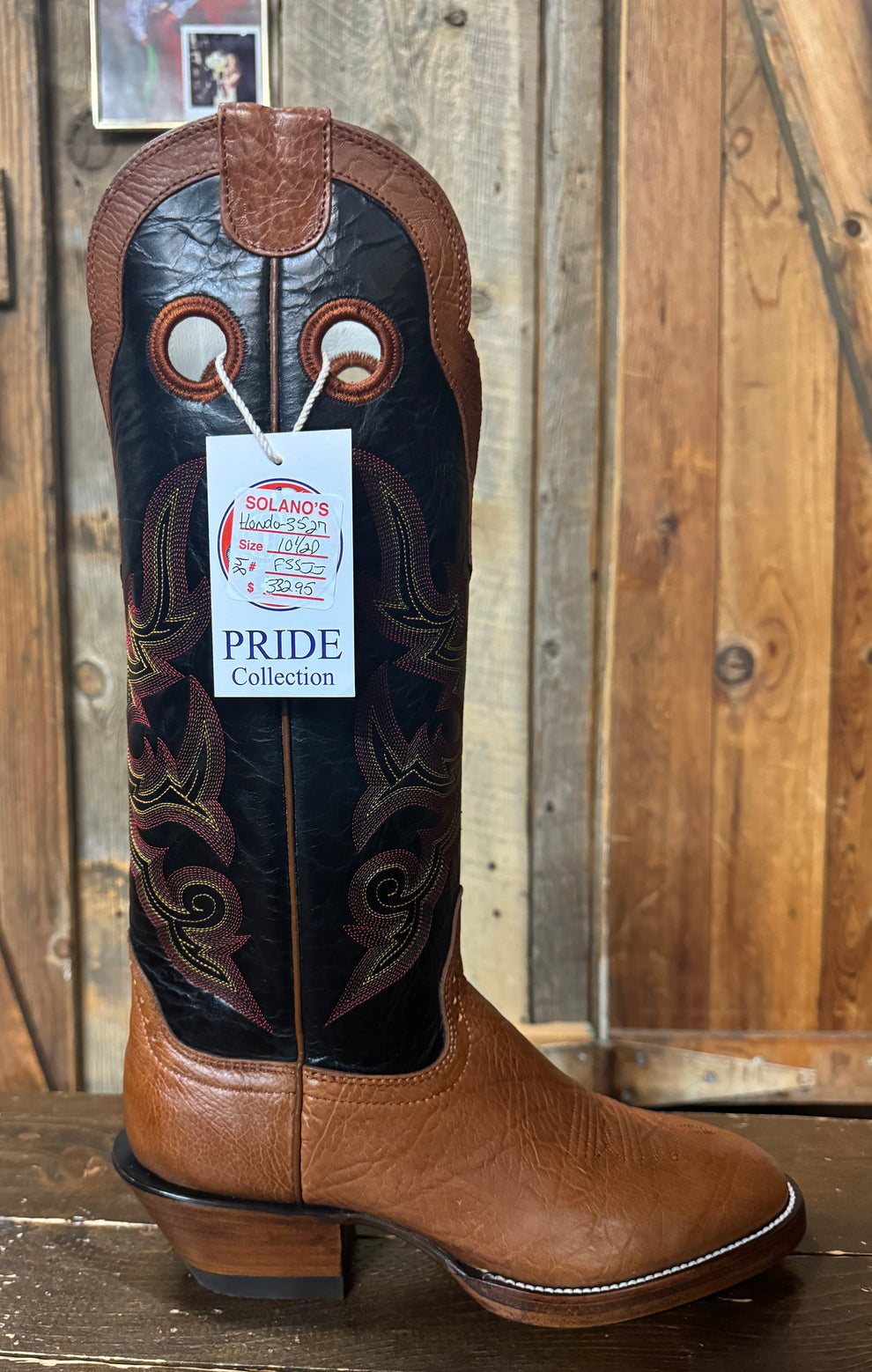 Hondo® Walnut Spanish Shoulder Full Grain Leather Buckaroo Tall Top Co ...