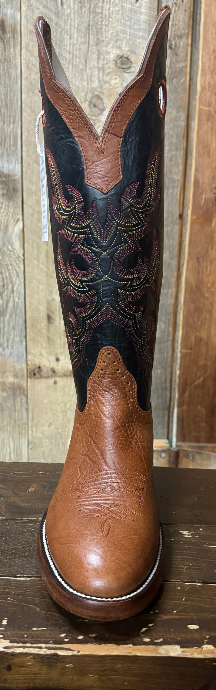 Hondo® Walnut Spanish Shoulder Full Grain Leather Buckaroo Tall Top Co ...