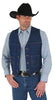 Wrangler® Men's Traditional Unlined Button Front Western Denim Vest ...